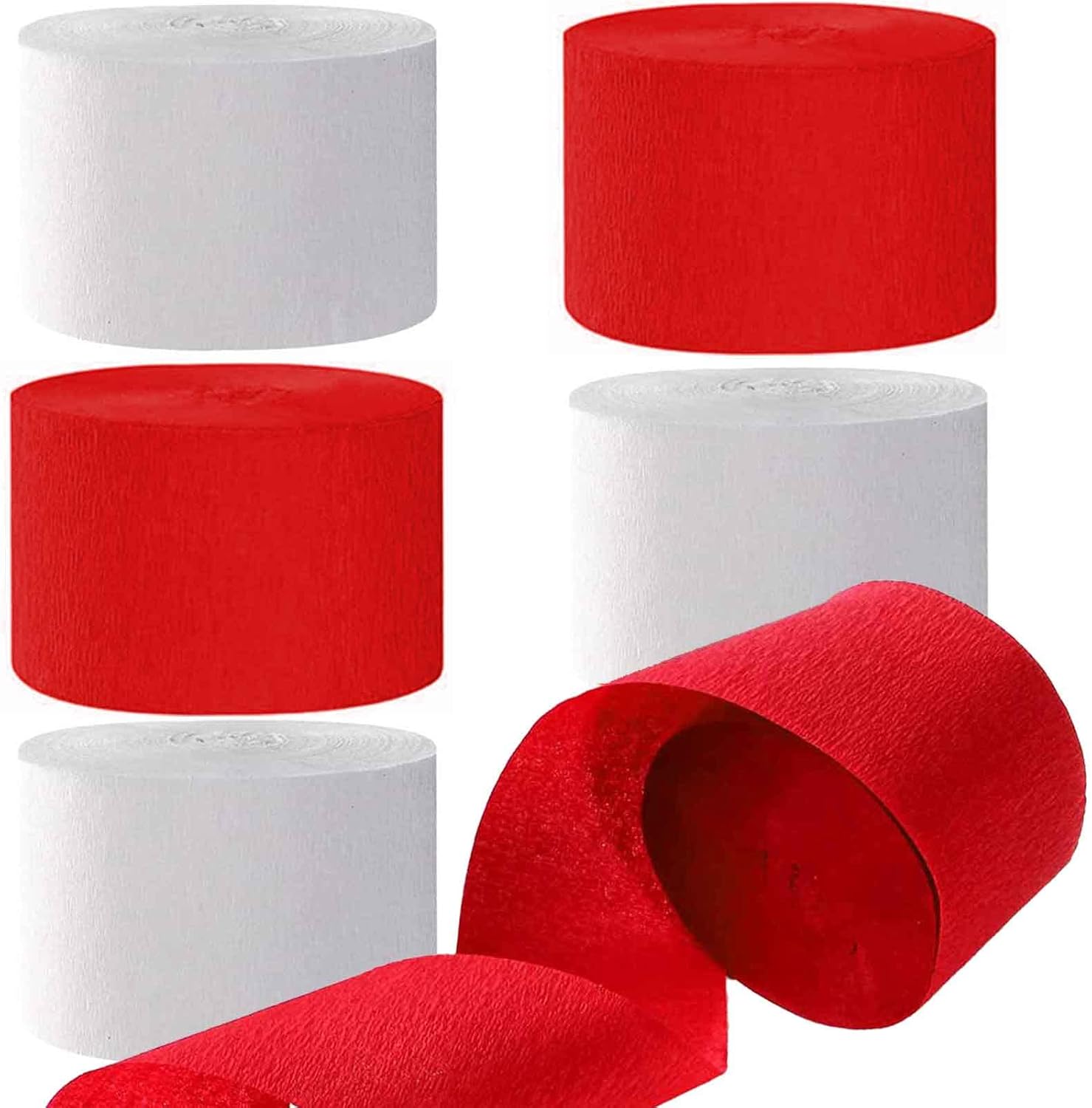 Amazon.com: We Moment White and Red Crepe Paper Streamers Party ...