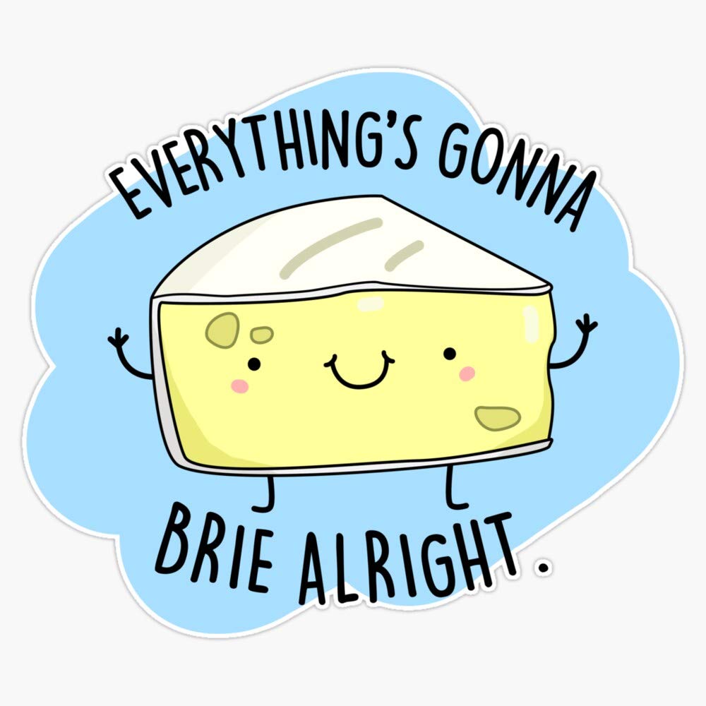 Amazon.com - Brie Alright Cheese Food Pun Sticker Vinyl Bumper Sticker ...