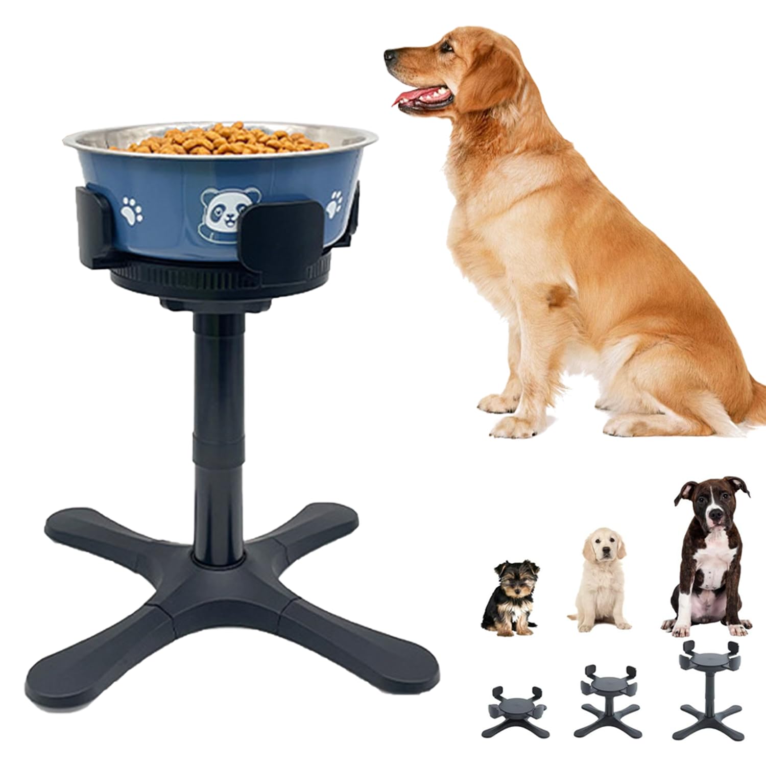 Adjustable Elevated Dog Bowl Height Adjustable Non-Slip Raised Dog Bowl ...