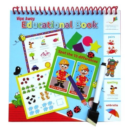 Wipe Away Educational Activity Game Book - 10 Games with Wipe Clean Pen ...