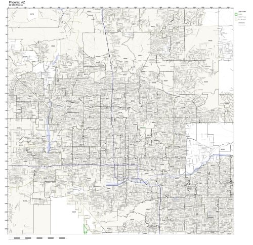 Amazon.com: Phoenix, AZ ZIP Code Map Laminated : Office Products