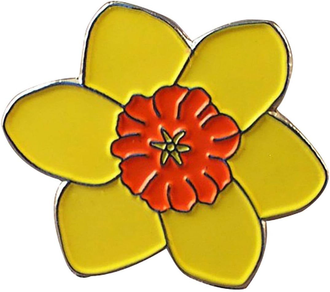 Yellow Daffodil Welsh Emblem Metal Enamel Pin Badge Lapel Brooch Spring ...