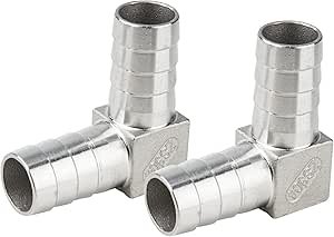 Amazon.com: Homaisson 1’’ Hose Barb, 2 Pcs 304 Stainless Steel Hose Barb Fittings 90 Degree ...
