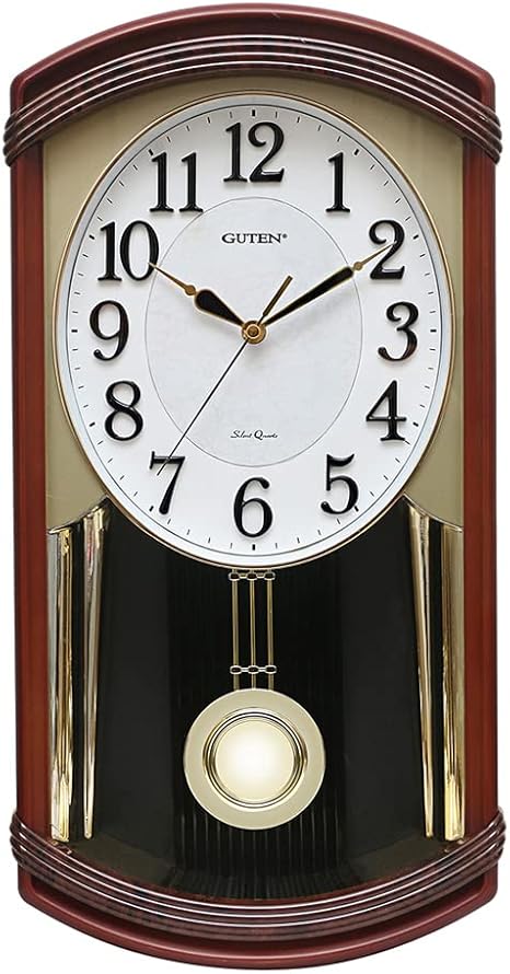 Amazon.com: YUNTIMESS Chiming Wall Clock with Pendulum - Pendulum Wall ...