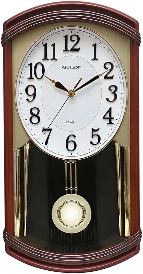 Amazon.com: YUNTIMESS Chiming Wall Clock with Pendulum - Pendulum Wall ...