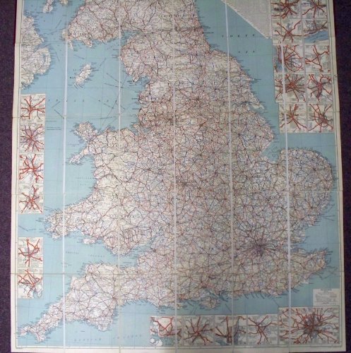 Geographia Large Scale Road Map Of England And Wales Showing Main Roads ...