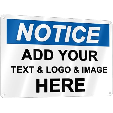 Amazon.com: Custom Notice Signs Outdoor Metal - 12 x 8 Personalized ...