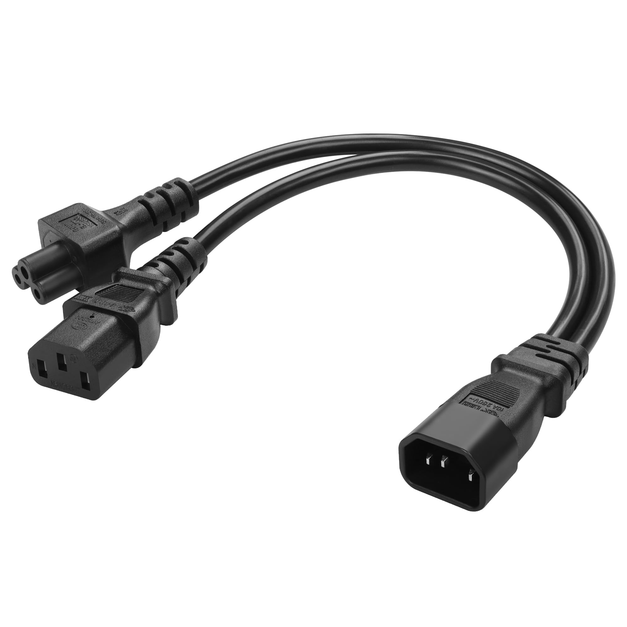 Amazon.com: Generic JSADZKJ IEC320 AC Power Cord C14 Male to C13+C5 ...