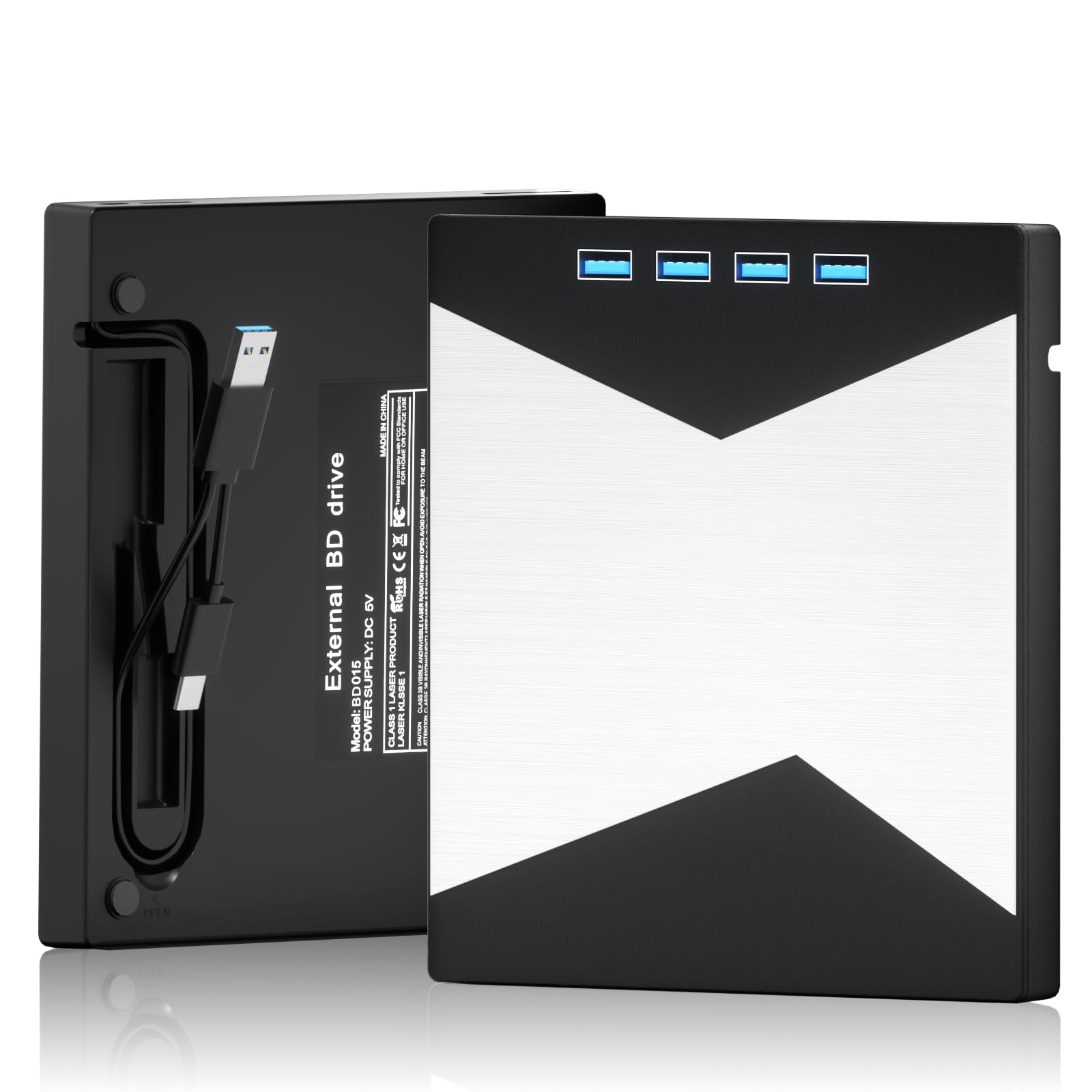 Amazon.com: External Blu Ray Drive, 4K Portable Blu Ray Burner USB 3.0 ...