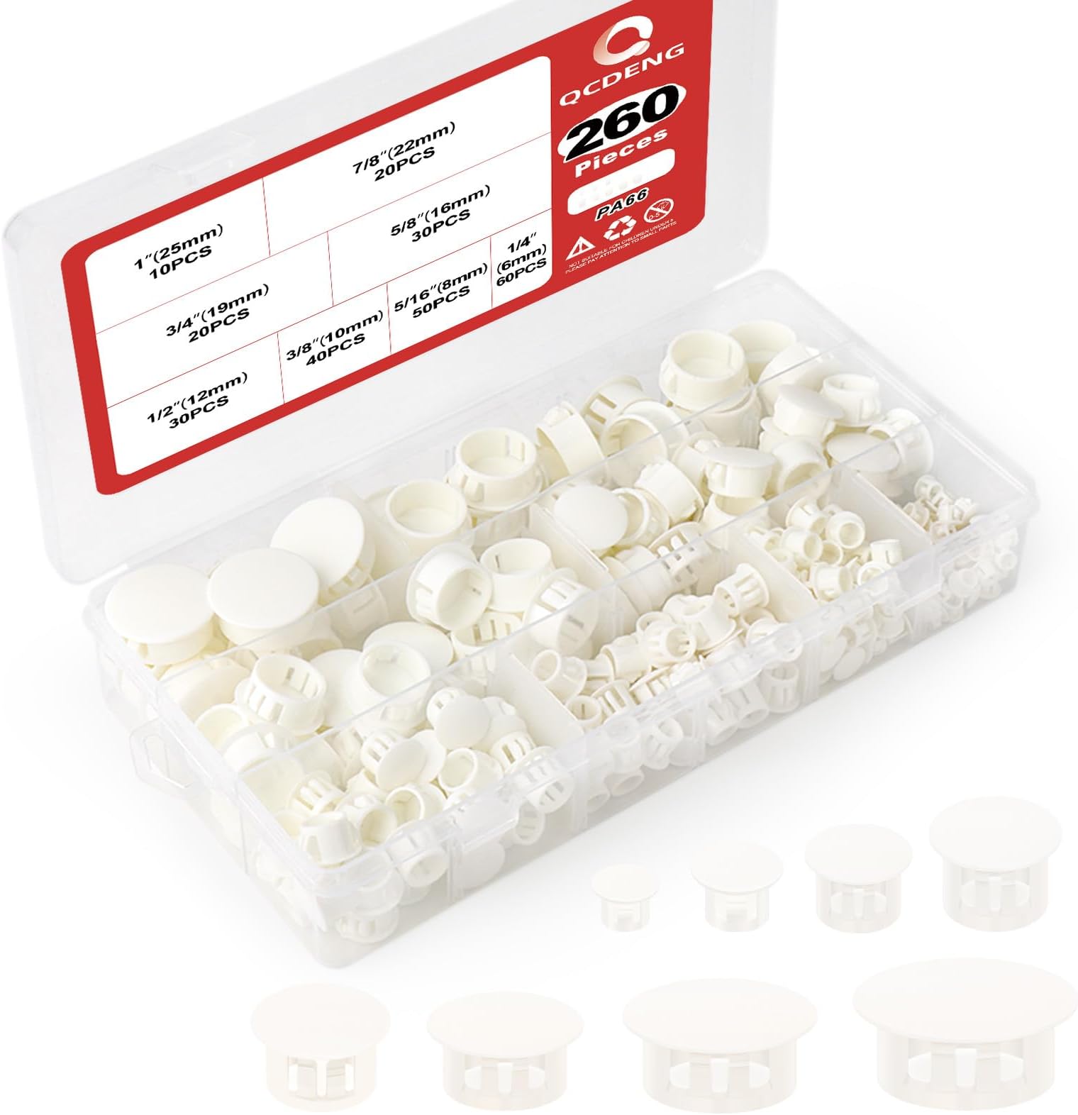 Amazon.com: 6 Sizes Plastic Hole Plugs, White Hole Plugs, 5mm (0.19 ...