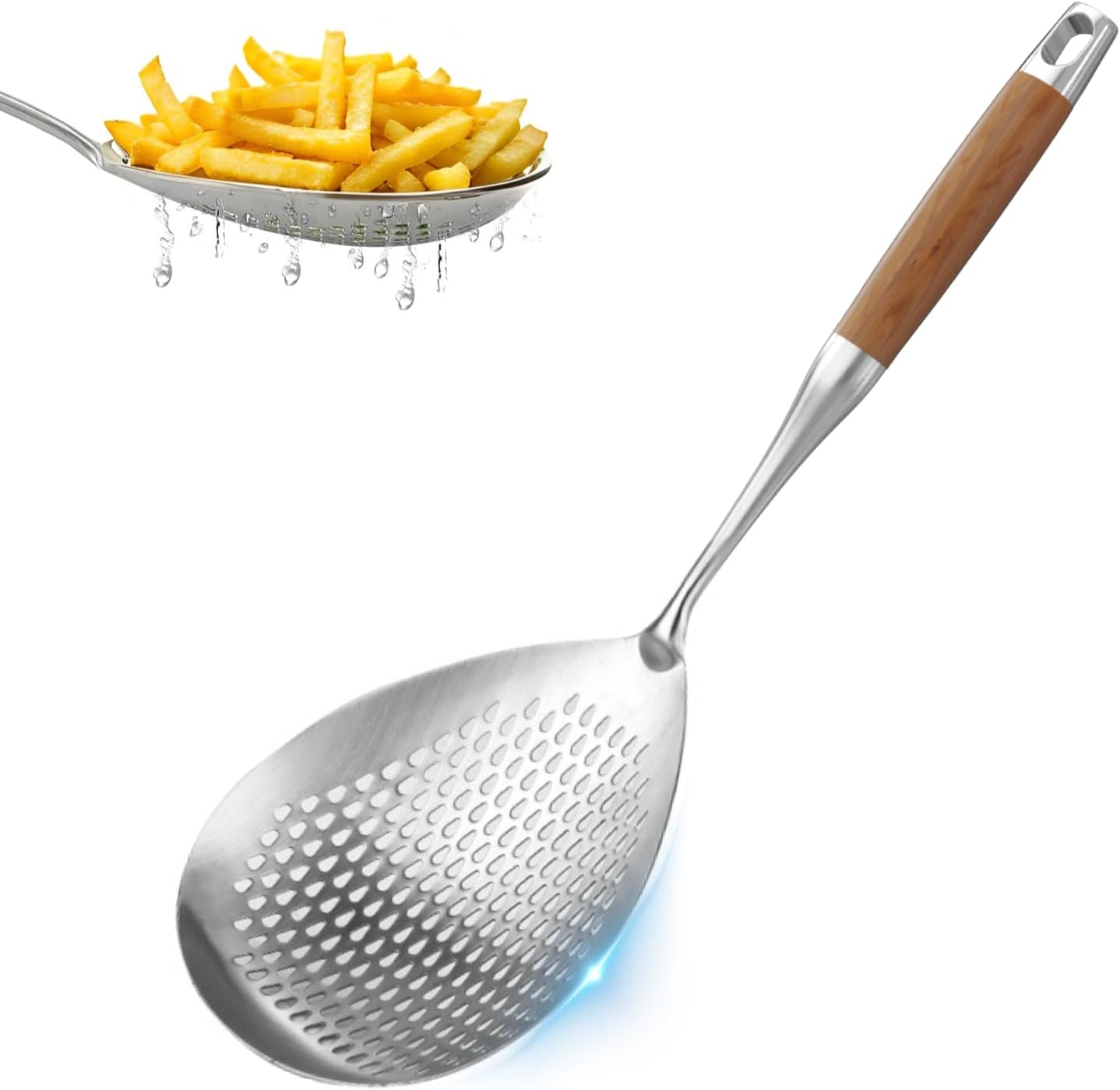 Amazon.com: Skimmer Slotted Spoon,16.7in Stainless Steel Skimmer Steel ...