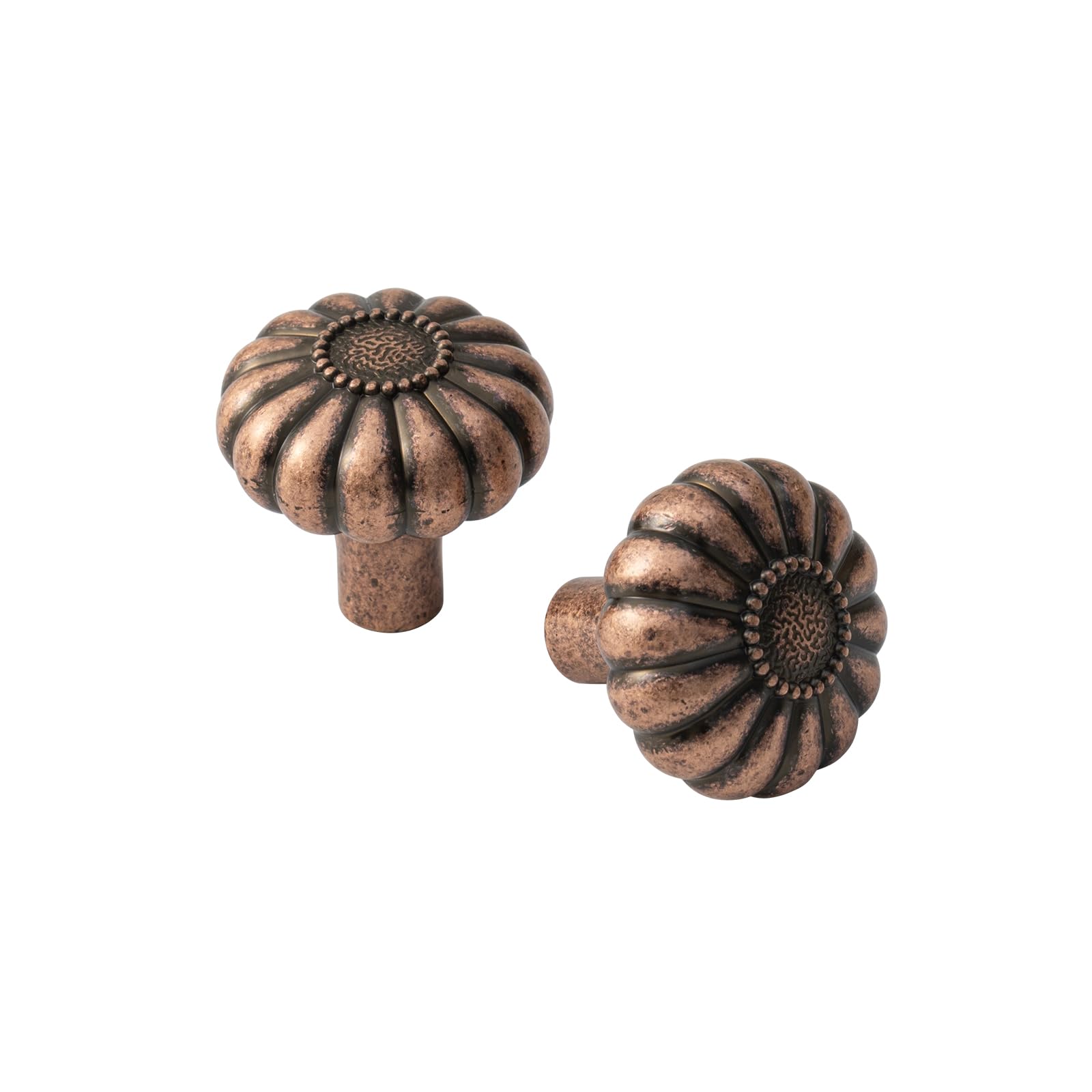 Yanxia 12 Pack Elegant Vintage Bloom Antique Copper Cabinet Knobs ...