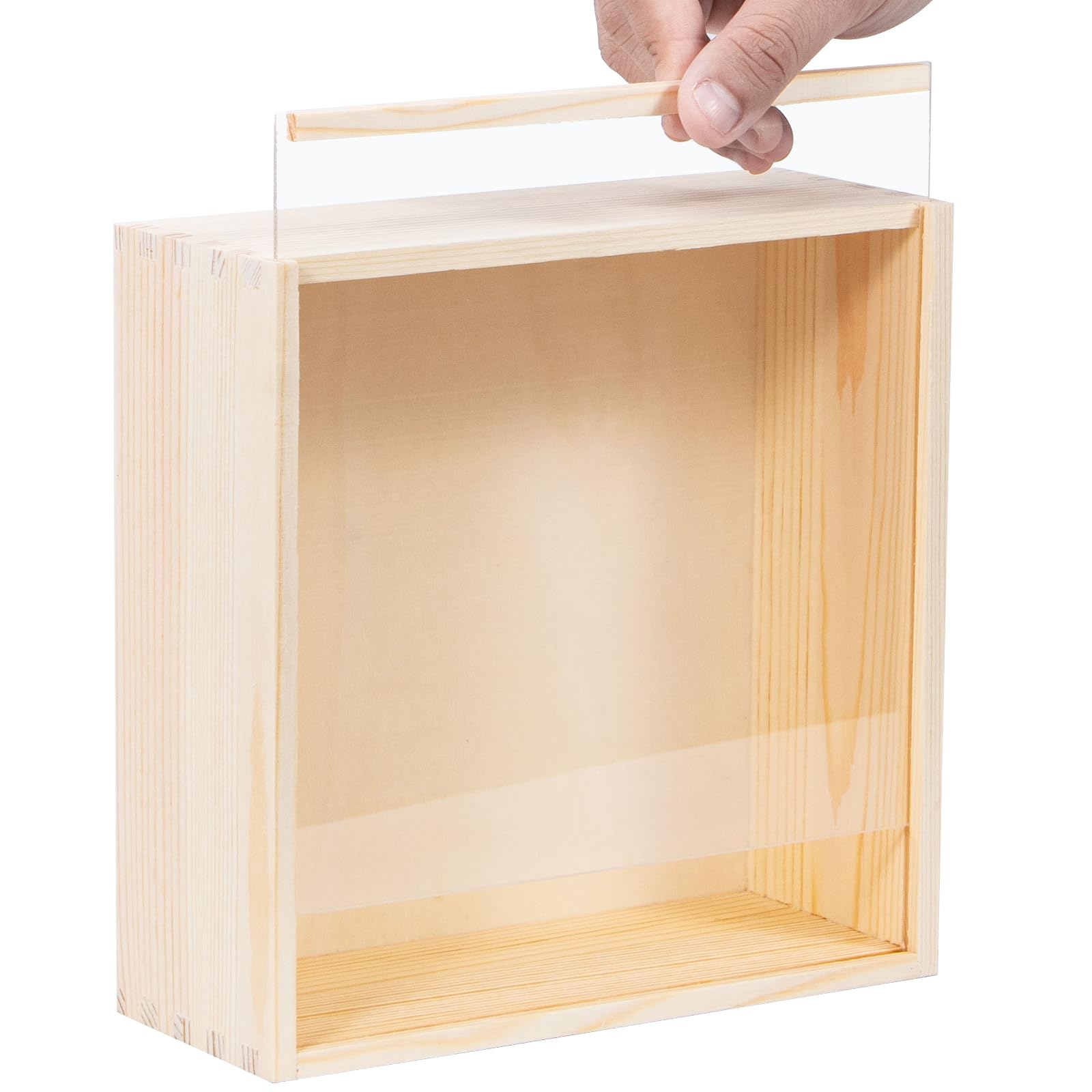 Amazon.com: Useekoo Wooden Display Box with Slide Acrylic Lid, 7.8" x 7 ...