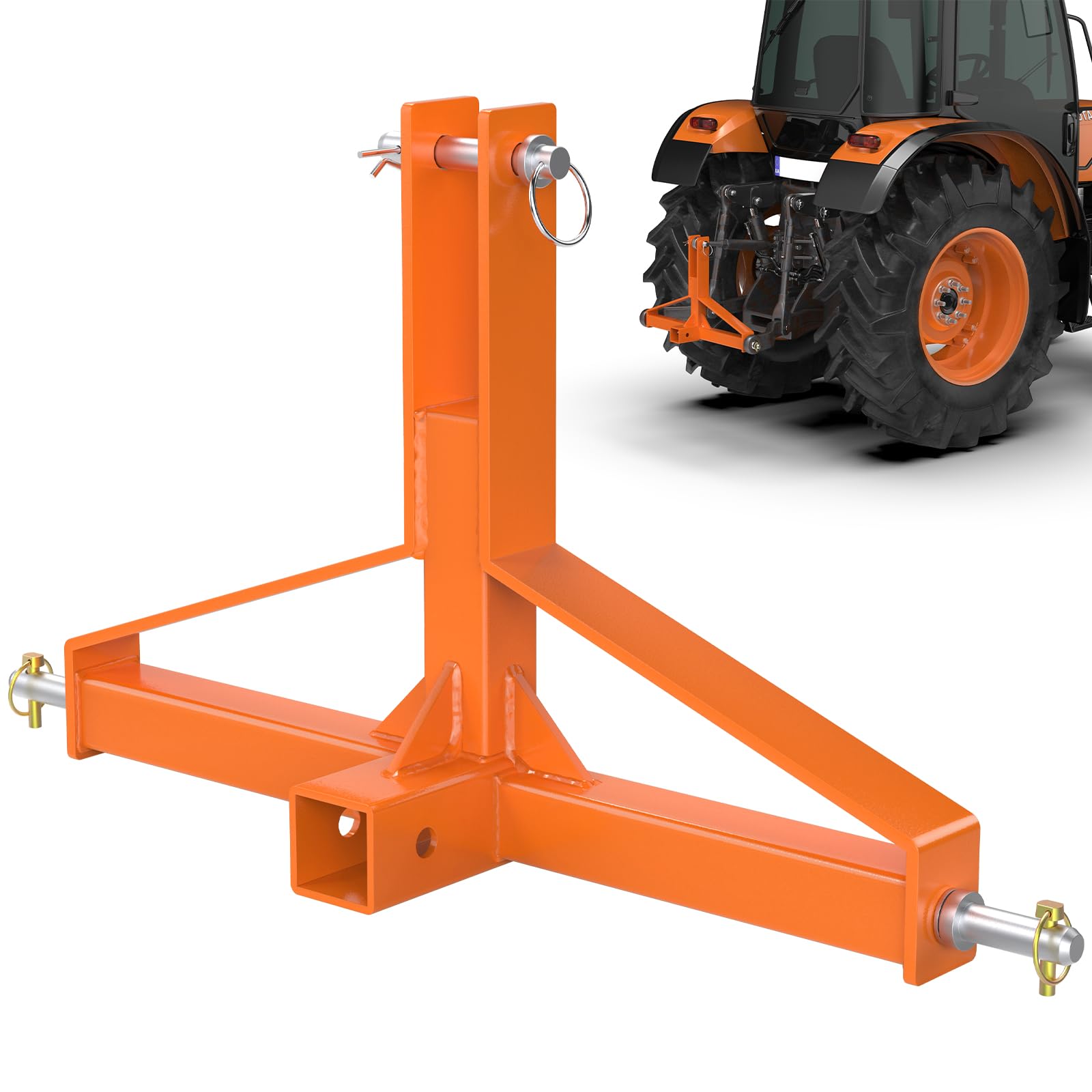 Amazon.com: Orange 3 Point Hitch Receiver Quick Hitch Compatible, 3 ...