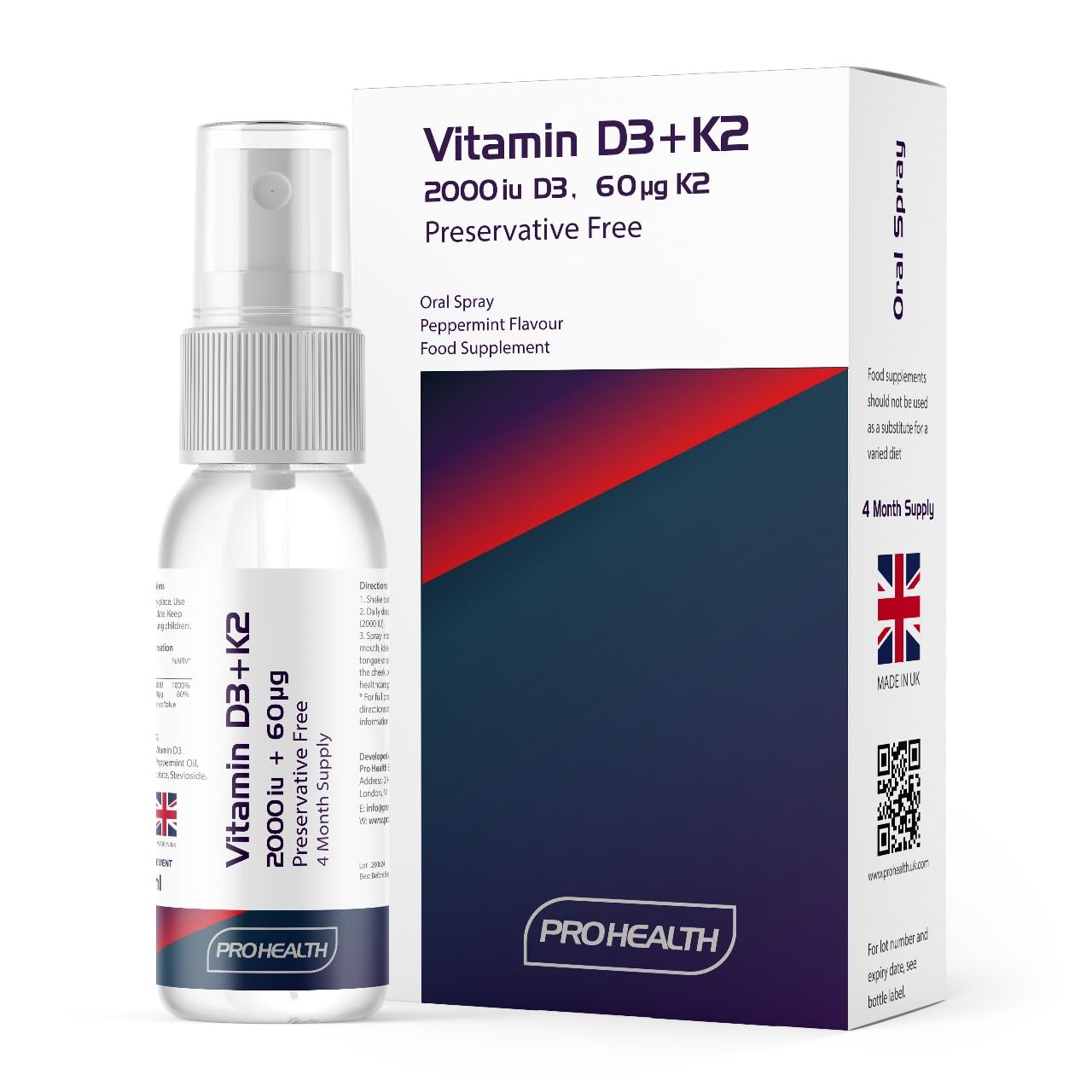 ProHealth Preservative-Free Vitamin D3 + K2 Spray - 2000 IU + 60 µg ...