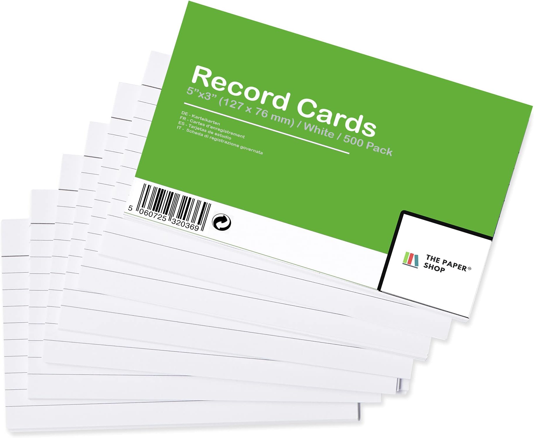Silvine A6 White Record Cards - Lined with Headline, 100 Cards Per Pack ...
