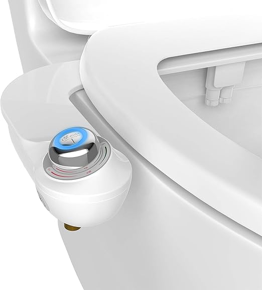 Bio Bidet SlimGlow Simple Bidet Toilet Attachment in White with Dual ...