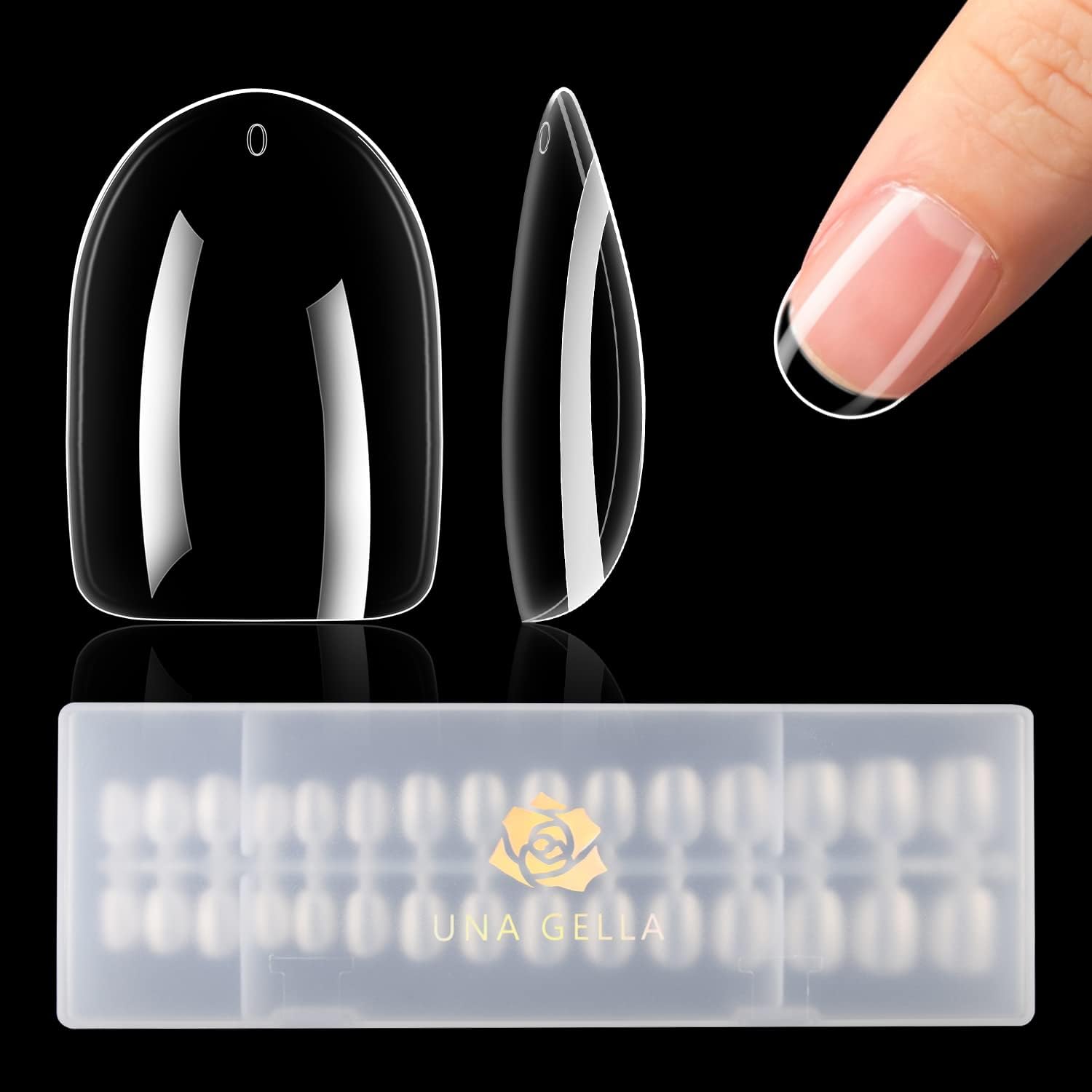 Amazon.com: UNA GELLA Extra Short Oval Almond Gel Nail Tips 360pcs 15 ...