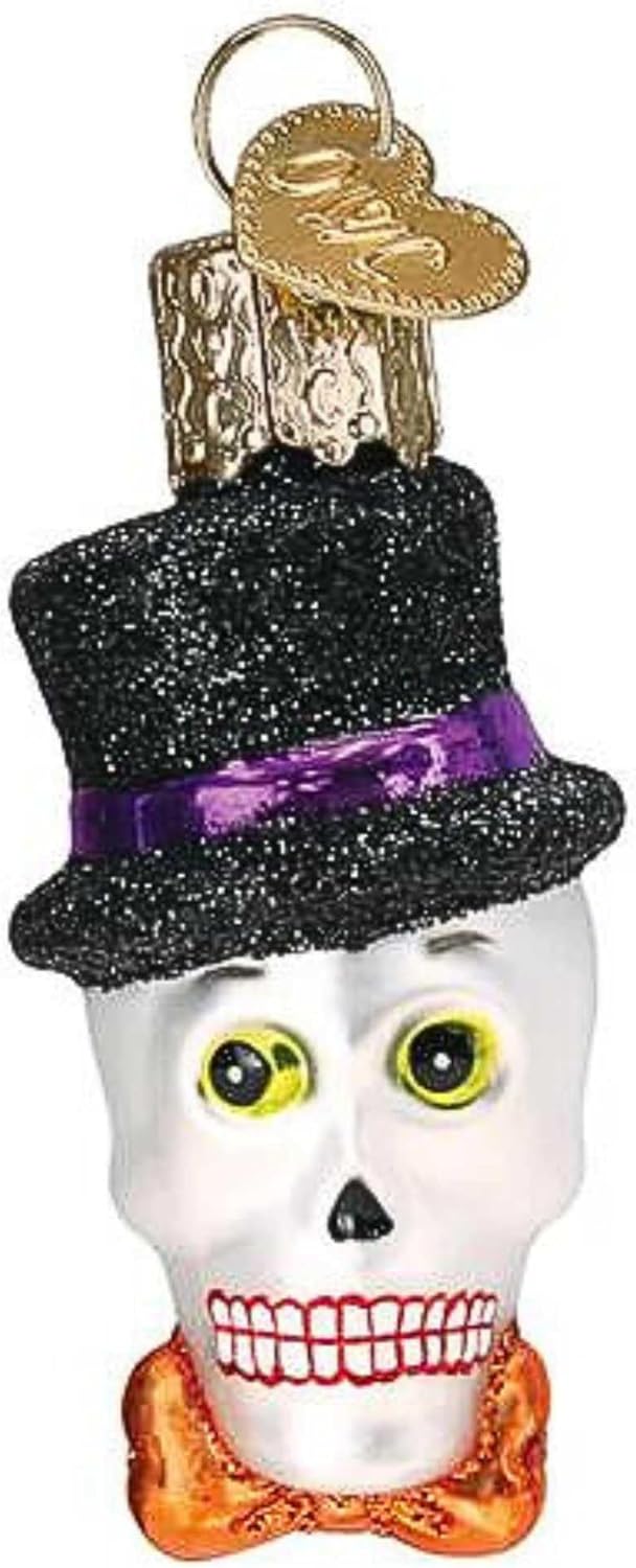 Amazon.com: Old World Christmas Mini Top Hat Skeleton Glass Blown ...