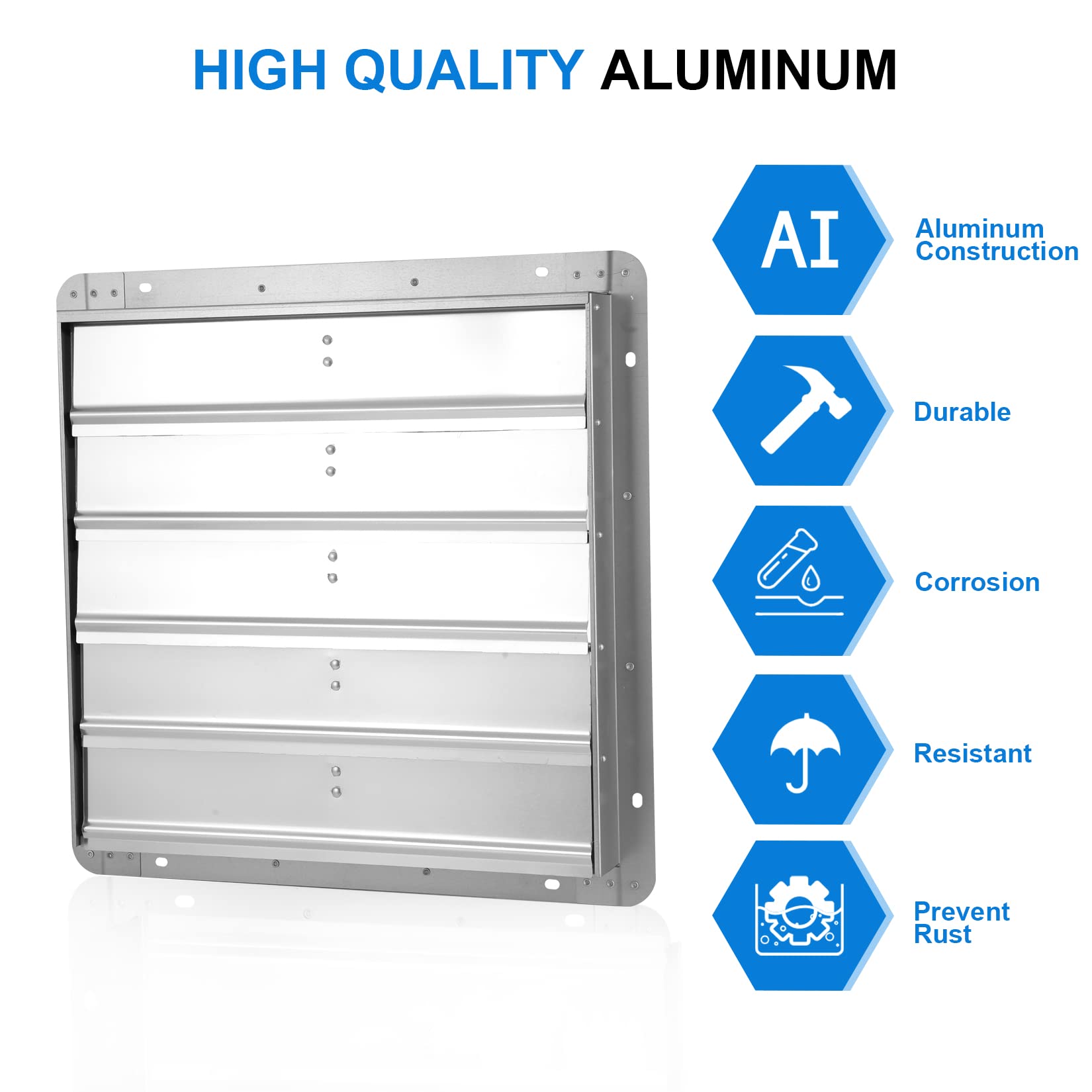 Snapklik.com : iPower 20-Inch Square Aluminum Automatic Gravity Shutter ...