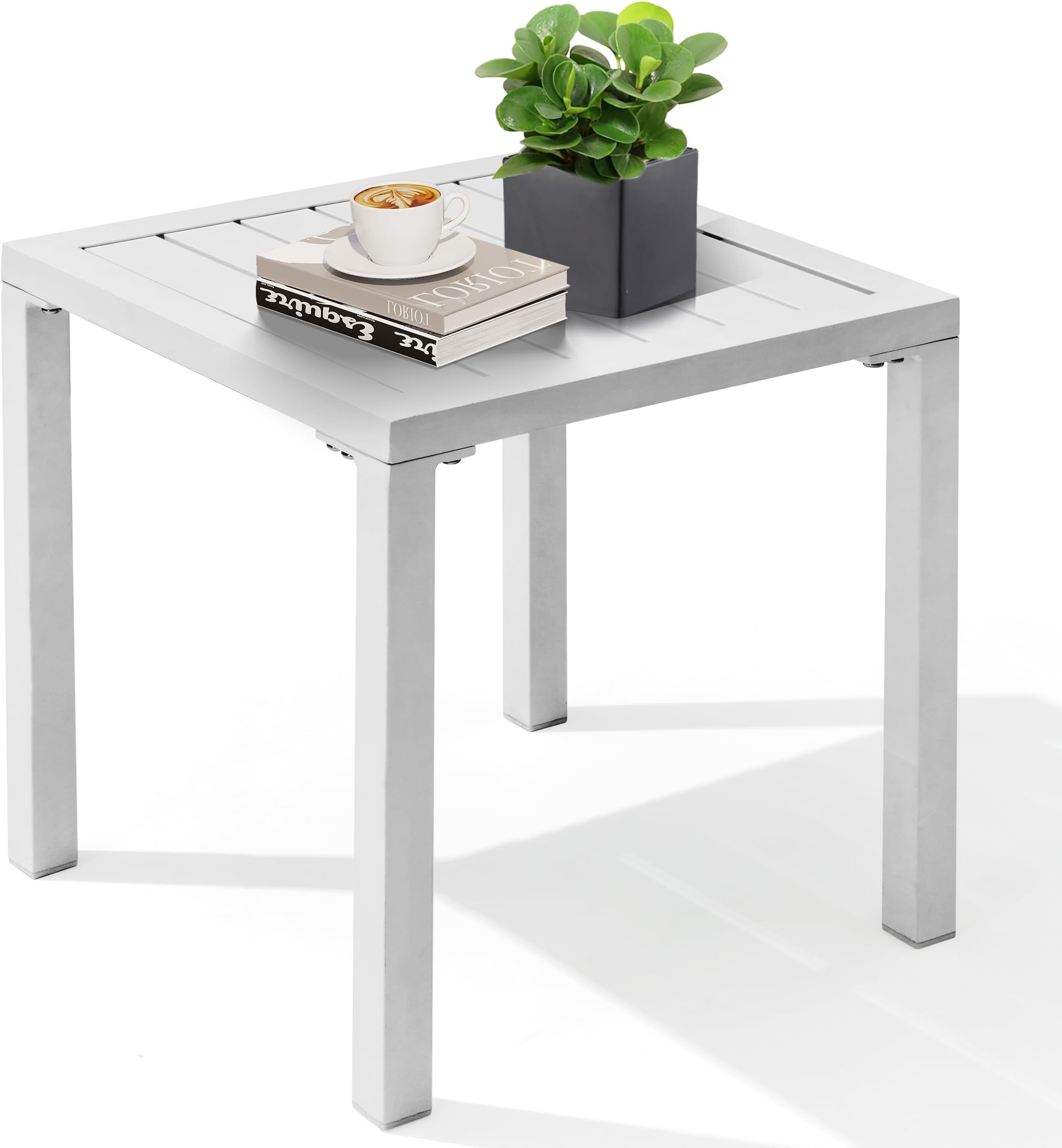 Amazon.com: Compamia Sunray Square Resin Patio Side Table in Green (Set ...