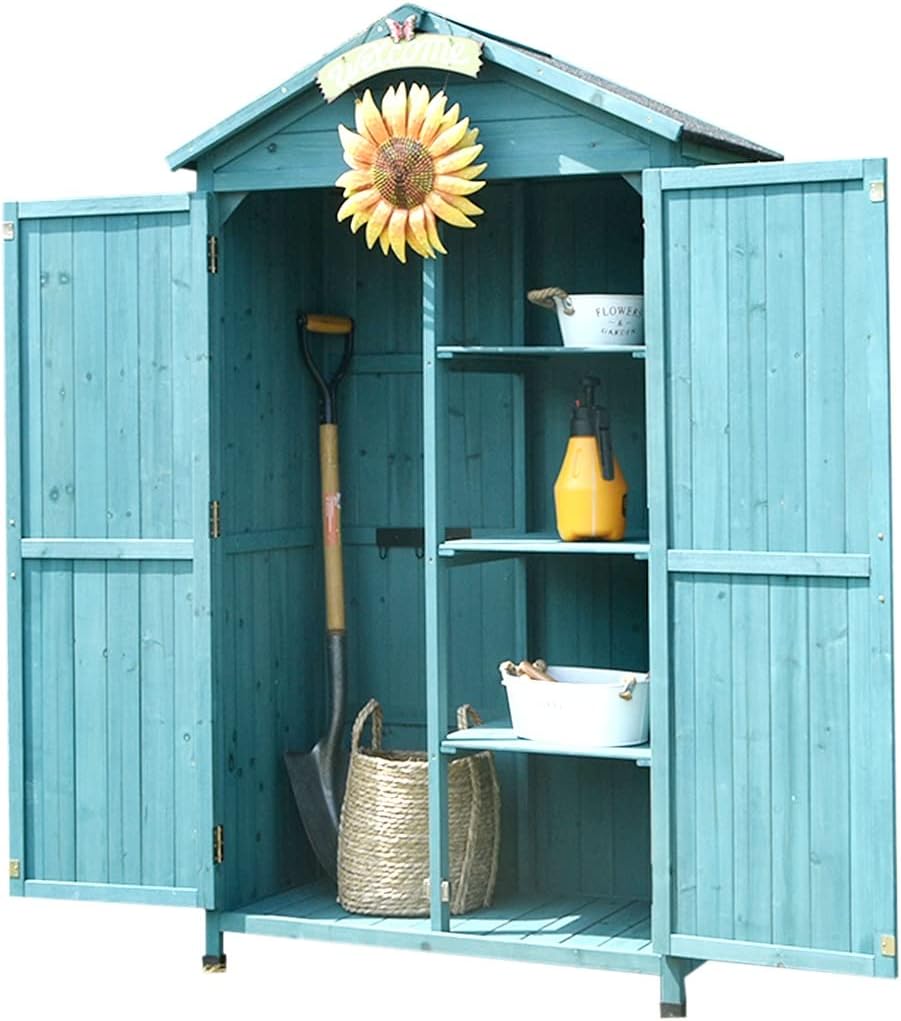 Amazon.com: Outdoor Storage Shed, Weatherproof Backyard Tool Storage ...