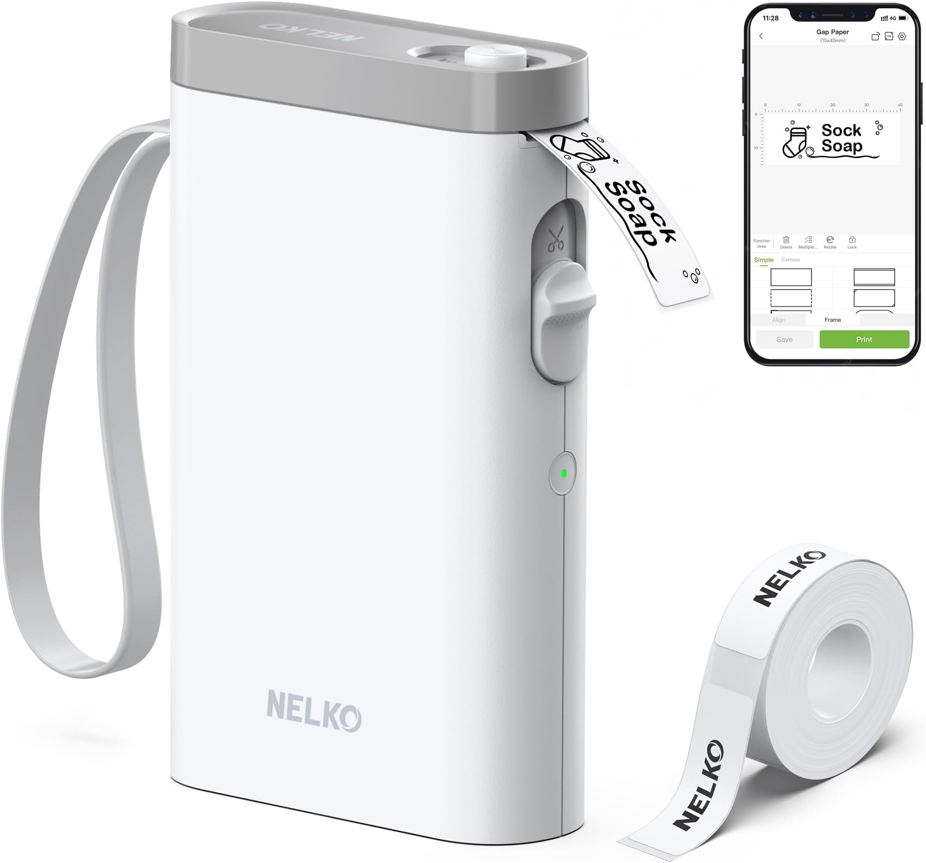 Nelko Label Maker Machine with Tape, P21 Portable Bluetooth Label ...