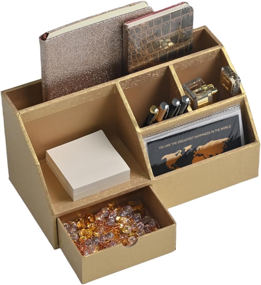 Amazon.com: BOLDFOX Gold Paper Desk Organizer,Office Desk Accessories ...