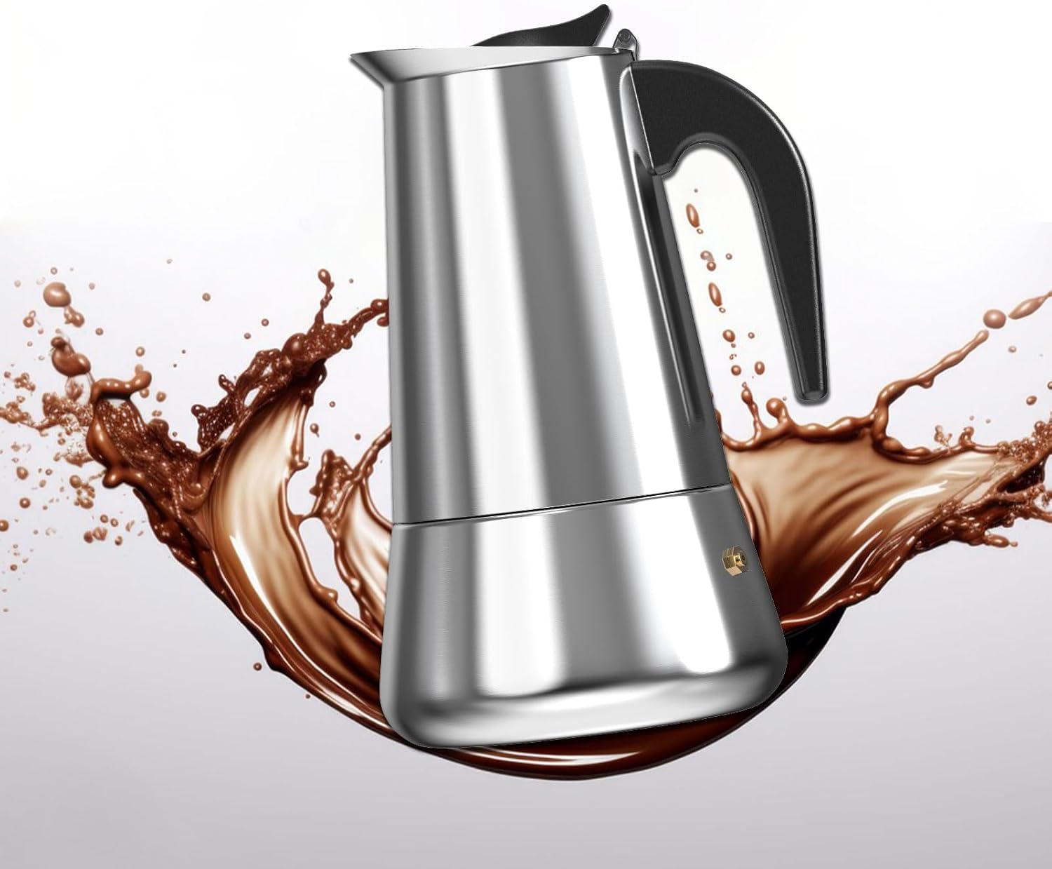 Amazon.com: UNIHYGGE 12 CUP Big Belly Silver Stainless Steel Moka Pot ...