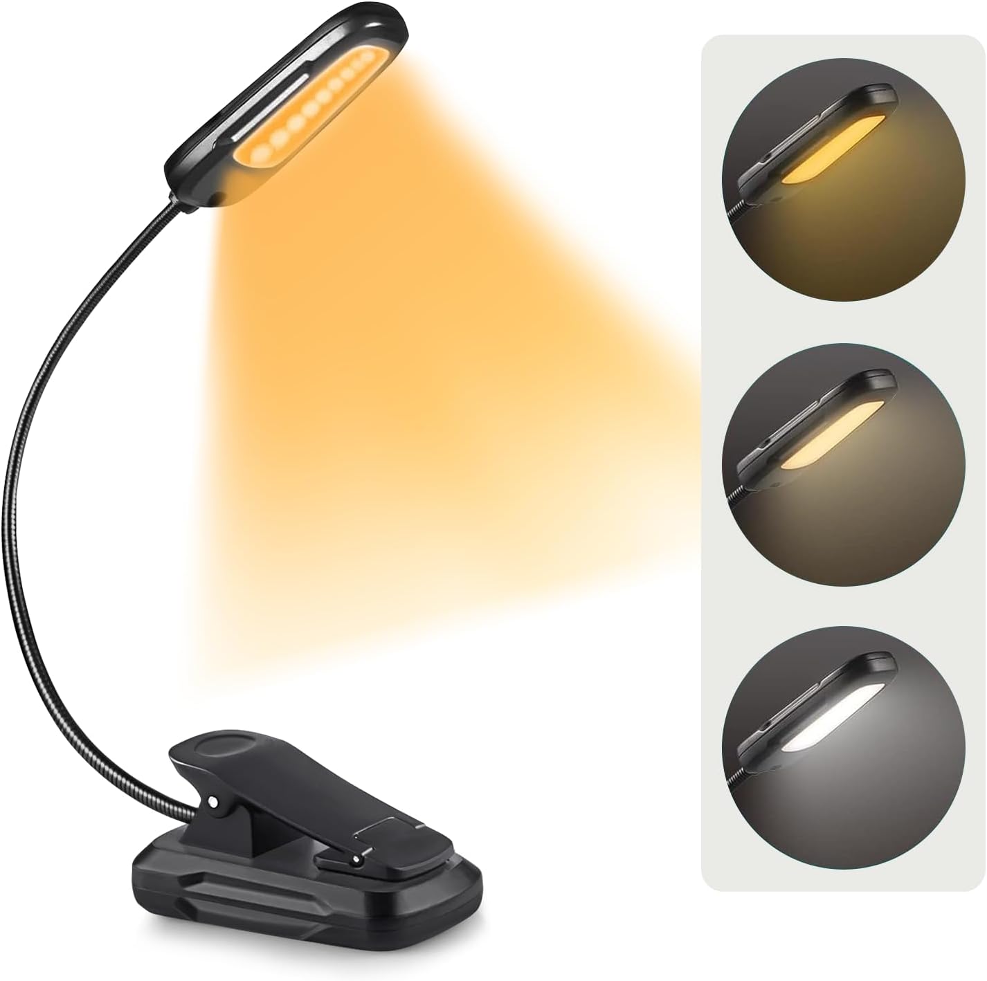 Gominimo 9 LED Clip Book Light with Adjustable Brightness, 1.8W ...