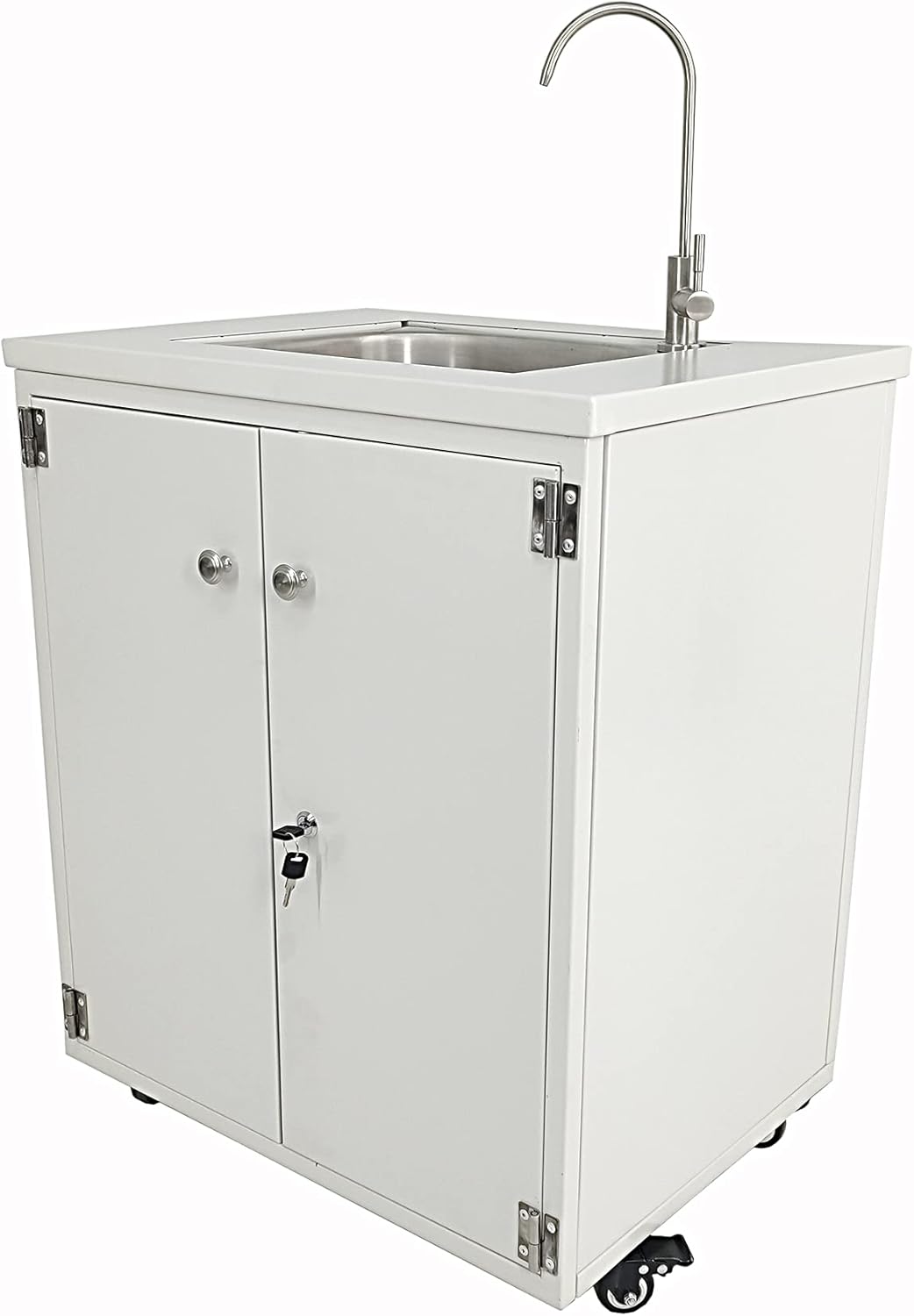 Amazon.com: FixtureDisplays Steel Cabinet Portable Self Contained Hand ...