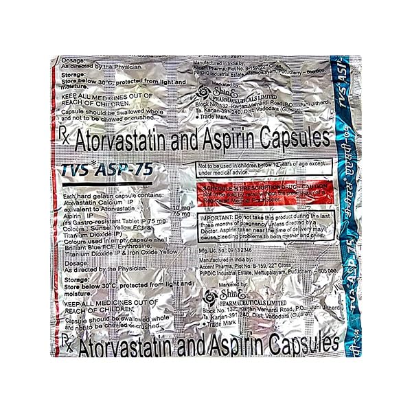Tvs ASP-75 mg - Strip of 15 Capsules : Amazon.in: Health & Personal Care