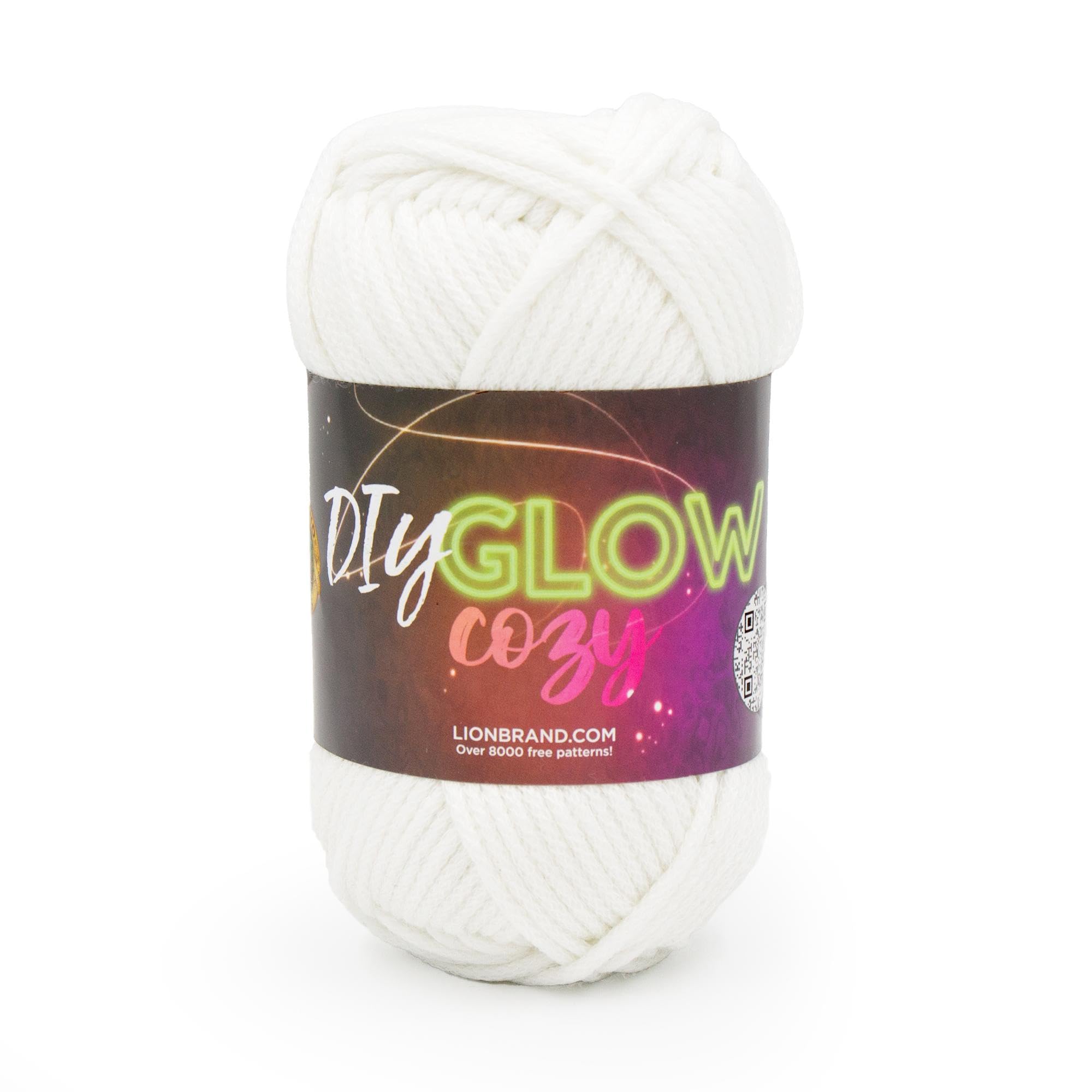 Amazon.com: Lion Brand Yarn DIY Glow Cozy, Glow in The Dark Yarn, White ...