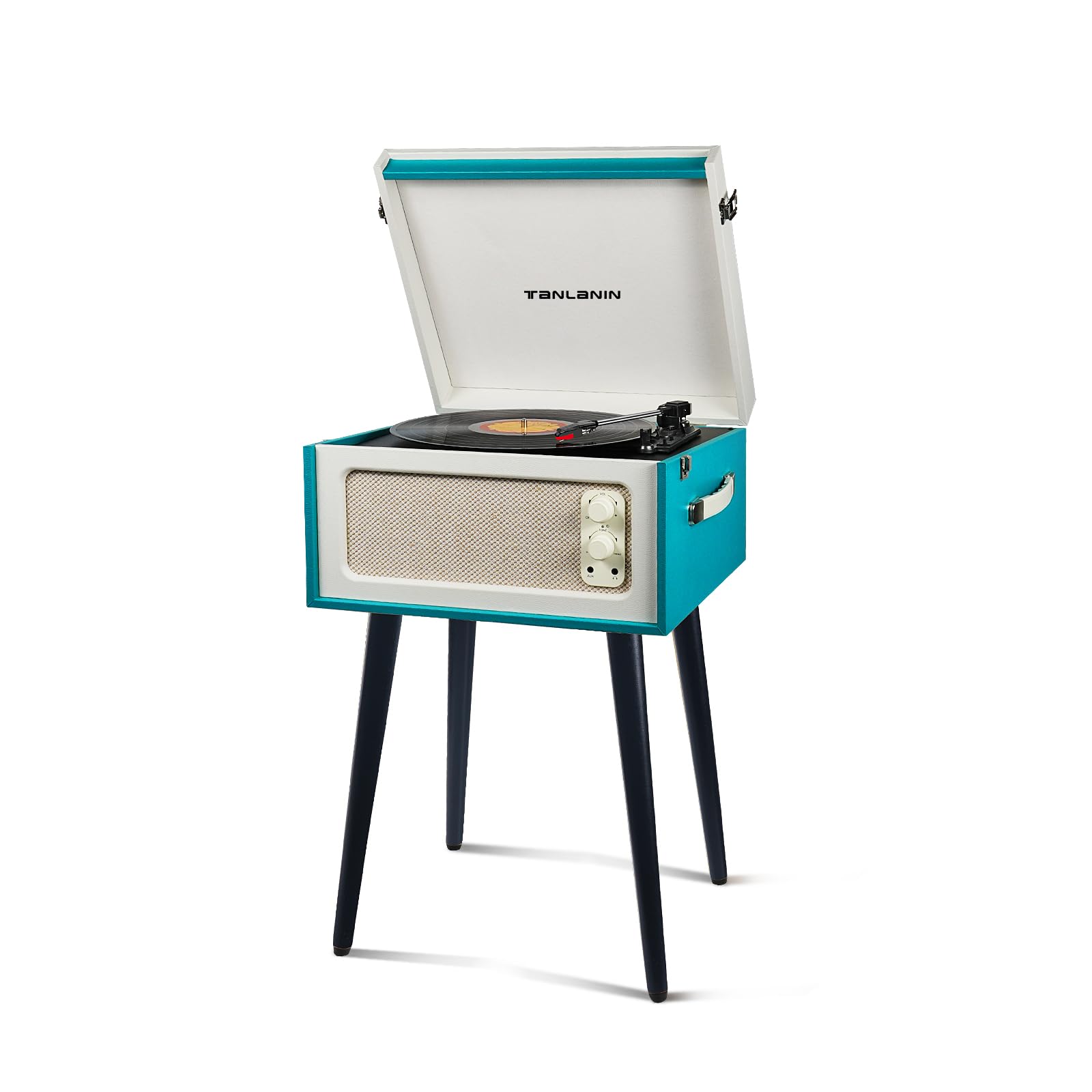 Vintage Standing Vinyl Record Player with Detachable Legs, Bass ...