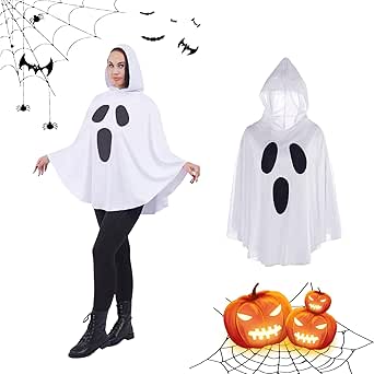 Amazon.com: XXLOG Women Ghost Costume for Adult Halloween Ghost Poncho ...