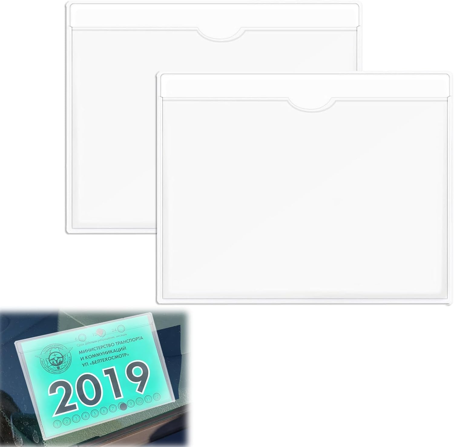 OBYJCA 2 PCS Car Tax Disc Holder Windscreen, Car Parking Permit Holder ...