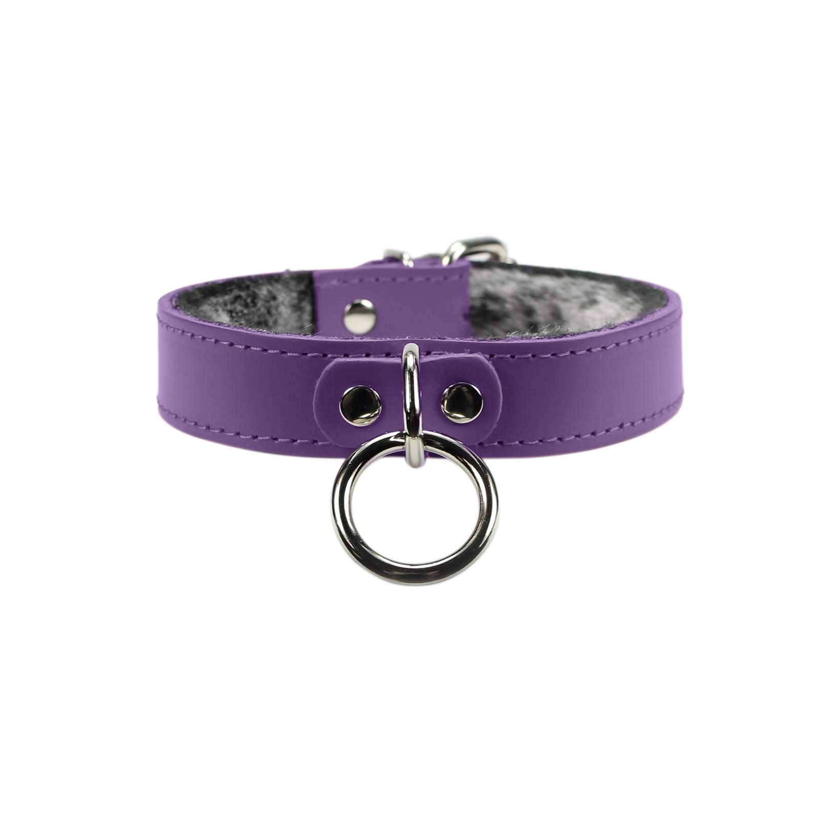 Amazon.com: Kaiden Collar Full-Grain Leather Faux Chinchilla Fur Lining ...