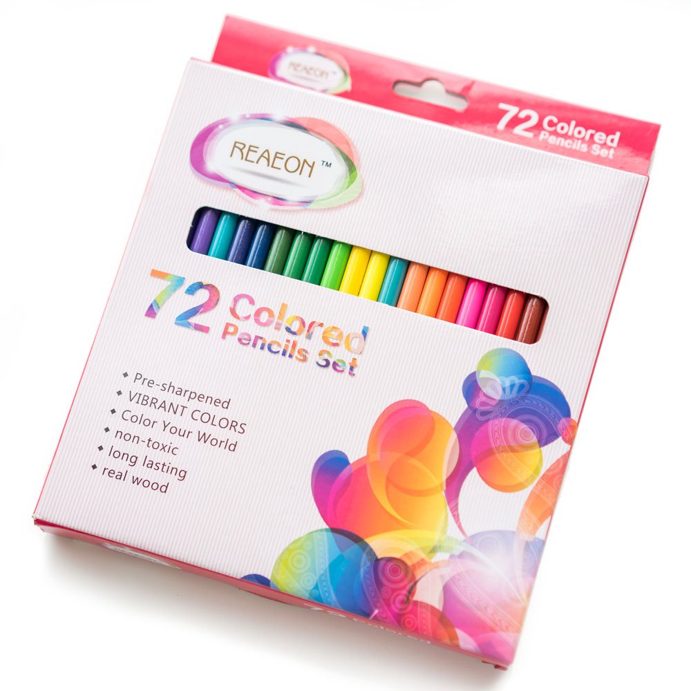 Reaeon 72 Colored Pencils Set, Coloring Drawing Pencil Art Pack with ...
