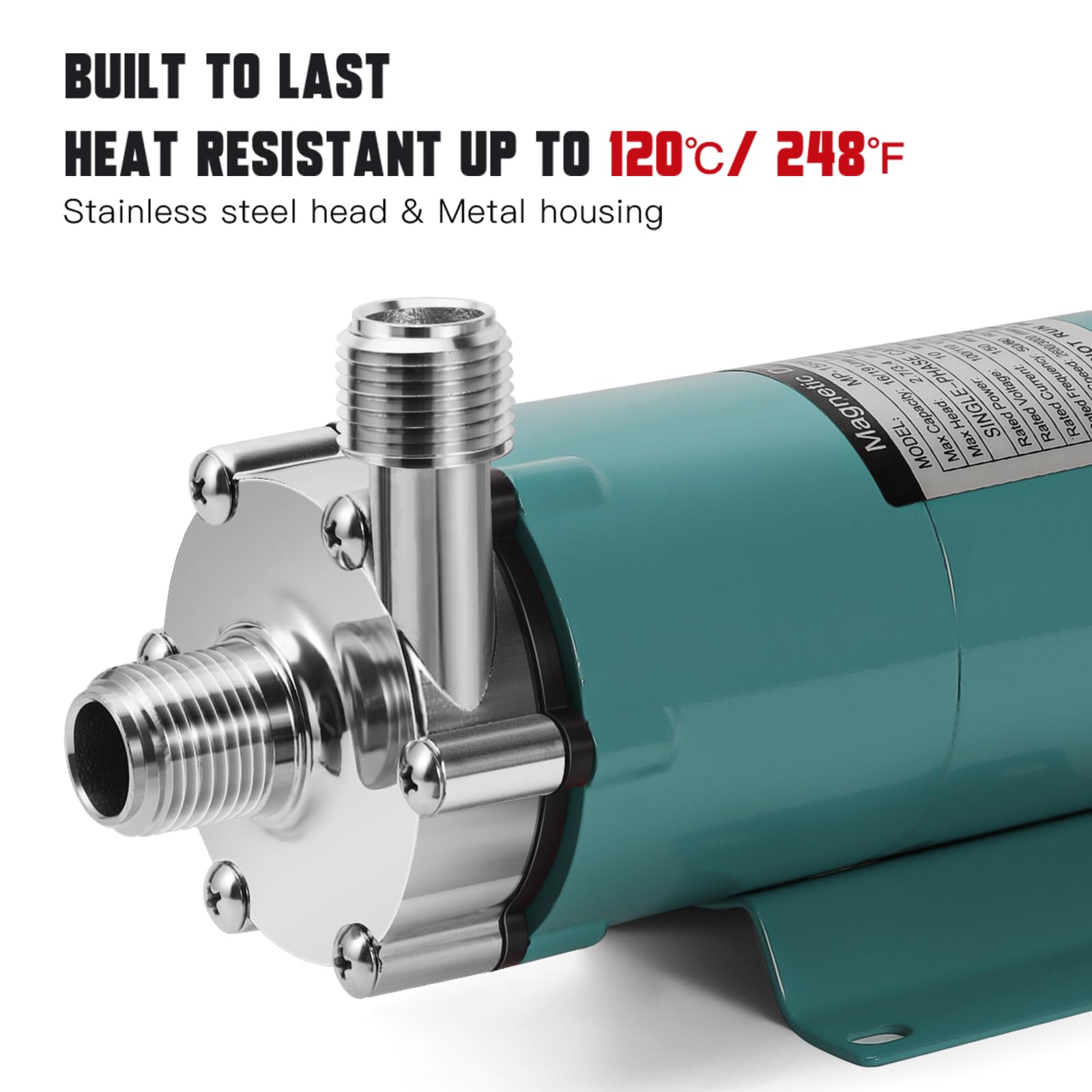Snapklik.com : Brewing Pump Wort Pump Magnetic Drive Pump Food Safe ...