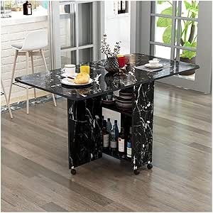Amazon.com: QotTLe Folding Dining Table, Folding Kitchen Table with 6 ...