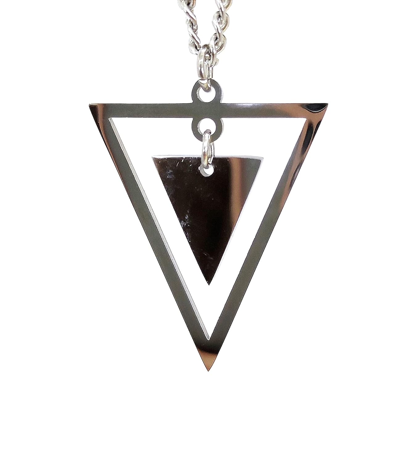 Amazon.com: Triangle Stainless Steel Necklace for Men, Triangle Pendant ...