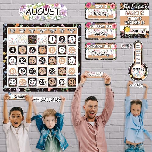 Snapklik.com : Cholemy 85 Pcs Wildflower Calendar Bulletin Board Set ...