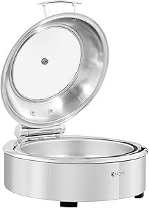 Royal Catering RCCD-RT7_6L Chafing Dish Round with Viewing Window 5.5 L ...