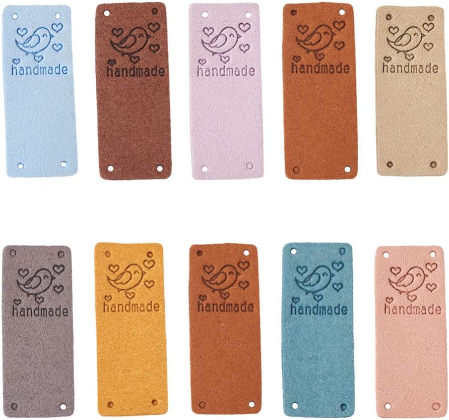 Amazon.com: Cheriswelry 54Pcs Microfiber Leather Labels - Rectangle ...