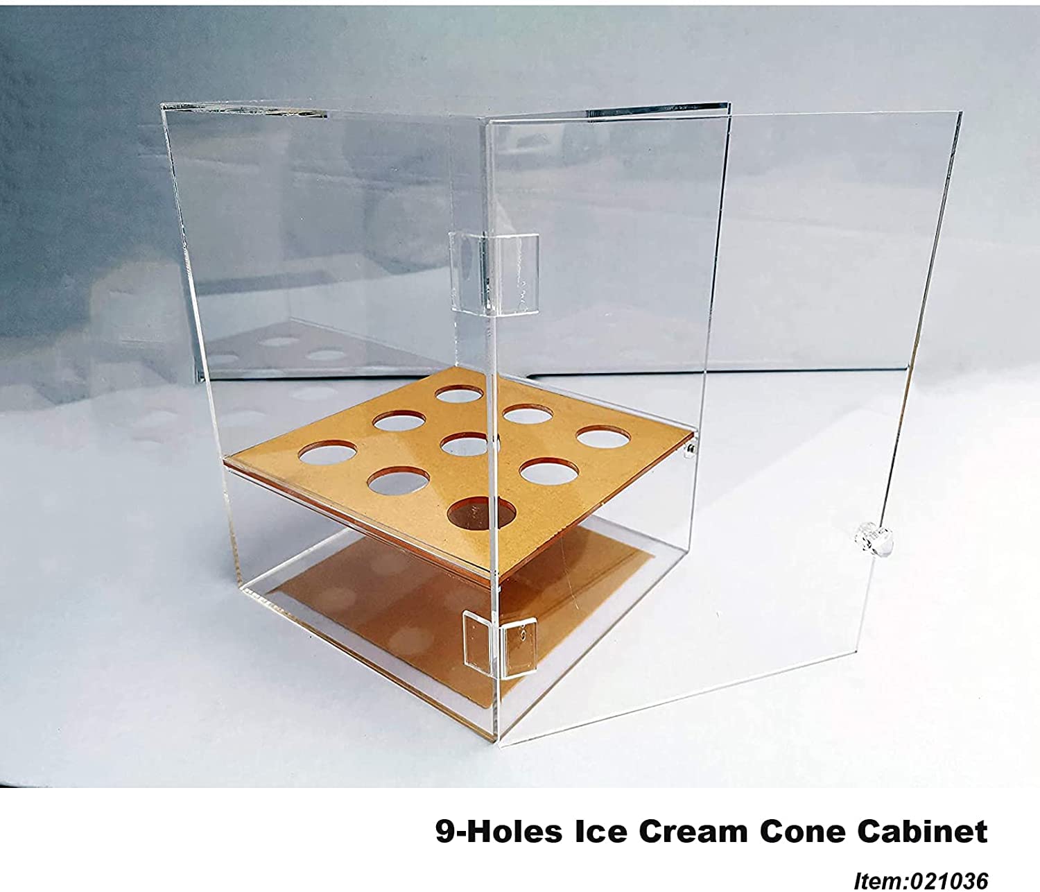 INTBUYING 9 Holes Ice Cream Cone Cabinet Egg Roll Display Acrylic ...