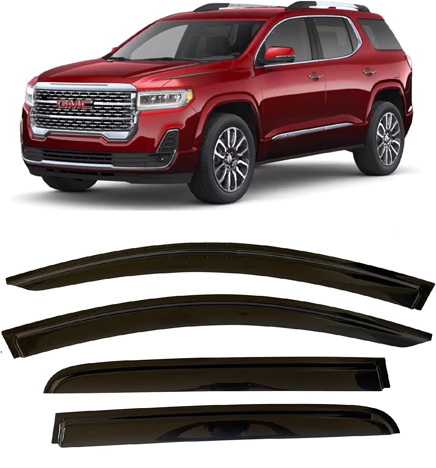 2017-2023 Tape-On Side Window Visor Deflectors for GMC Acadia SLE SLT ...