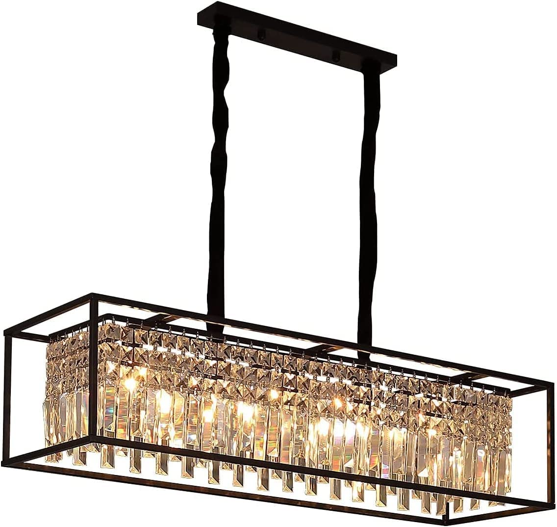 PONDO 5 Light Rectangular Modern Chandeliers for Dining Room Lighting ...