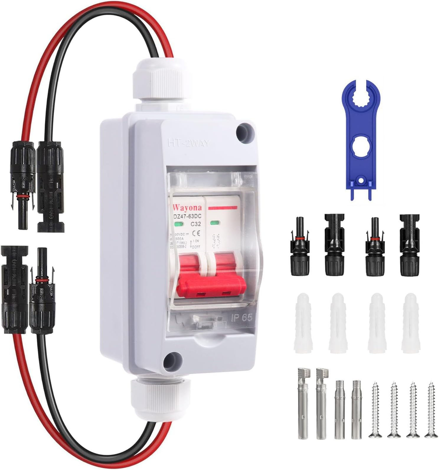 Wayona Solar Panel Disconnect Switch DC 500V Solar Circuit Breaker Box ...