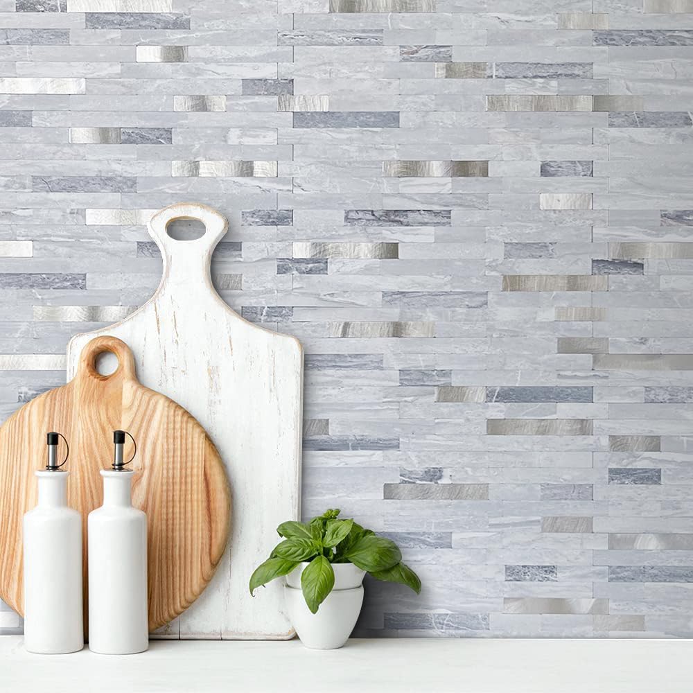 Snapklik.com : AULIGET 20 Sheets Faux Stone Peel And Stick Backsplash