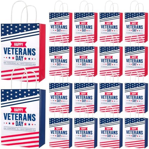 Amazon.com: Kolldenn 16 Pcs Veterans Day Party Gift Bags with Handles ...